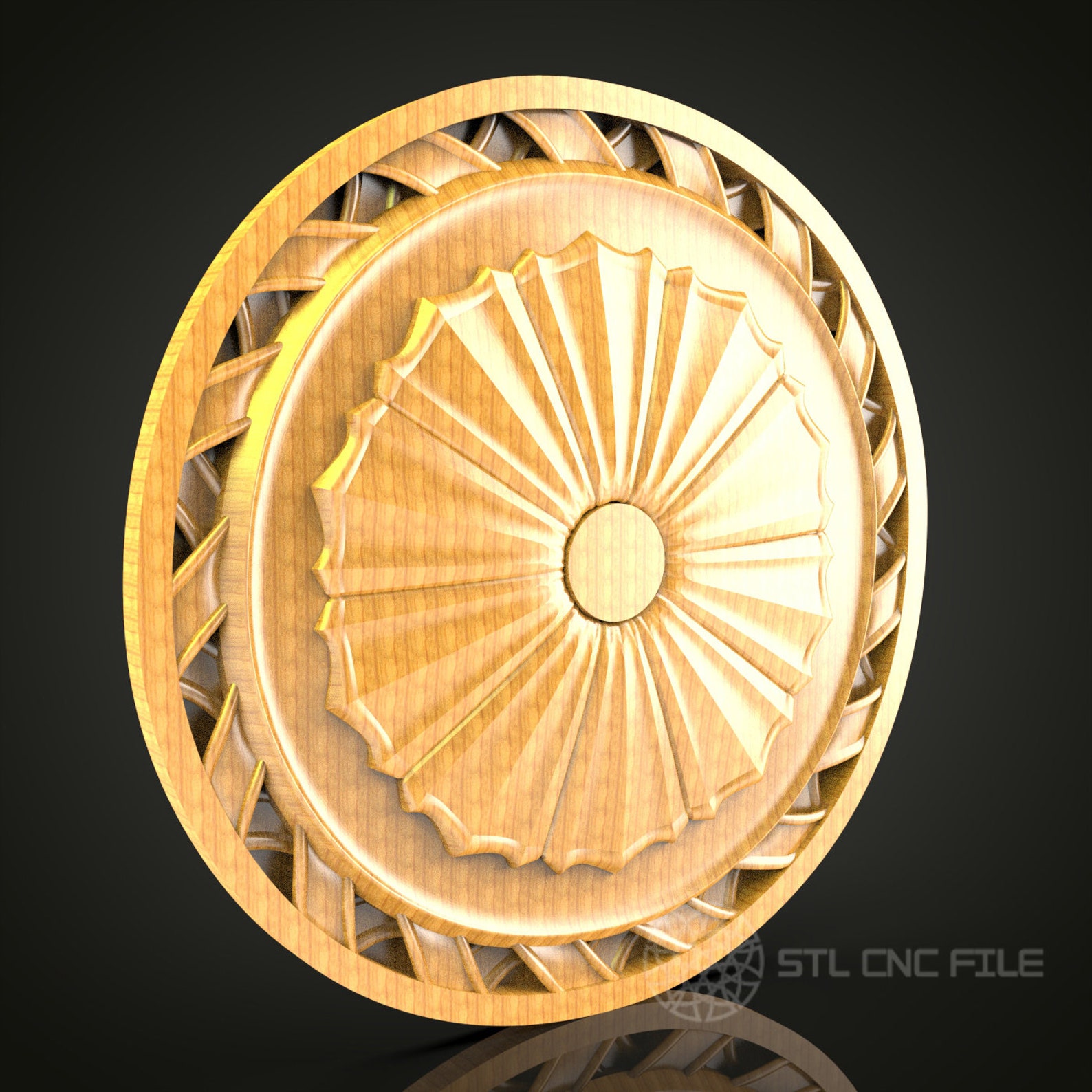 Radiant Sunburst STL Model for CNC Router and Engraving - Etsy