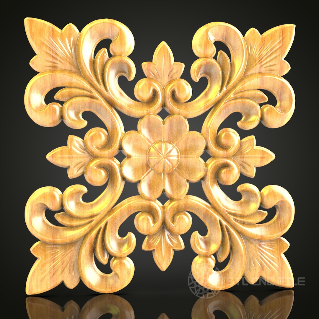 Symmetrical Floral STL Model for CNC Router, Compatible With Artcam ...