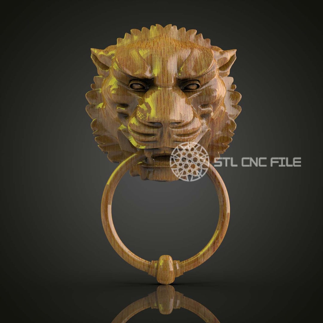Lion's Roar - STL Door Knocker Model, CNC Wood Art, Aspire/artcam ...