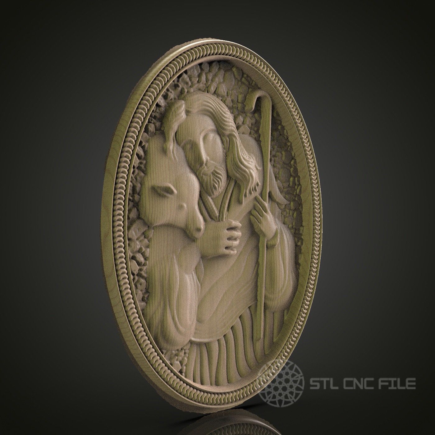 Good Shepherd 3D STL Model for CNC Router and 3D Printer Spiritual Wall ...