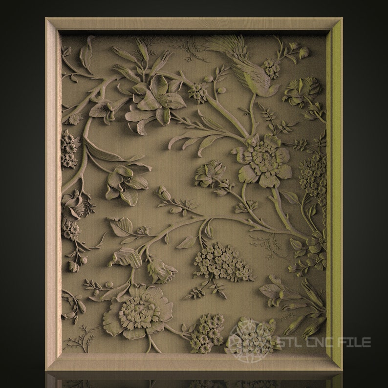 Intricate Floral Panel - STL File for CNC and 3D Printing - Etsy