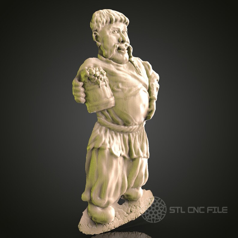 Folkloric Peasant Man 3D Model STL File, Traditional Figure for CNC ...