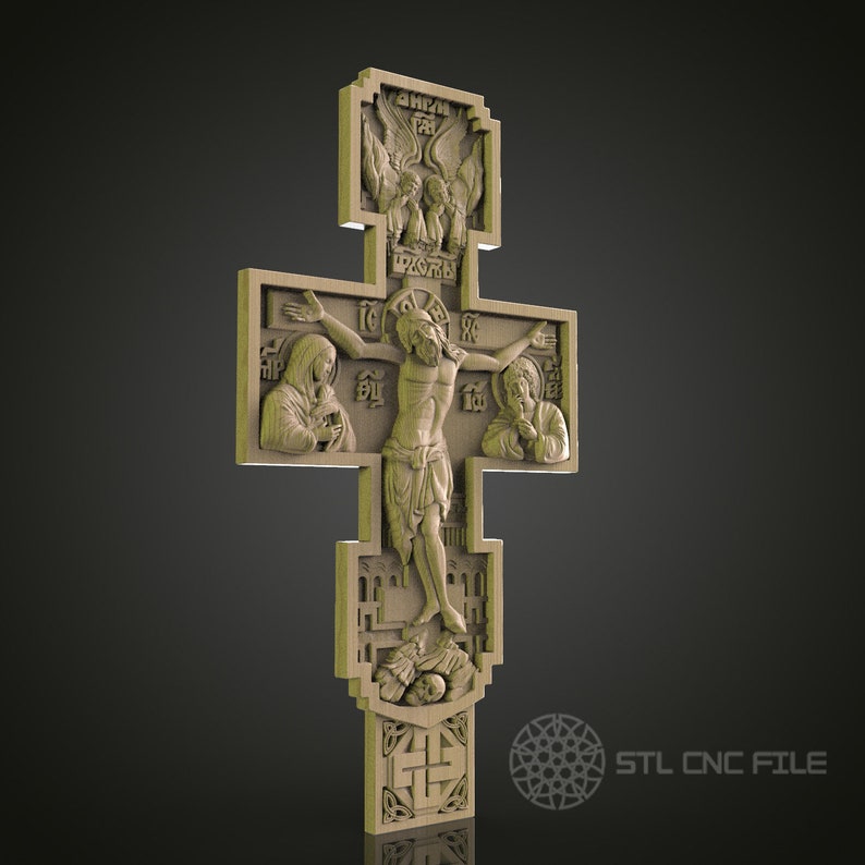 Detailed Crucifix Wall Decor - STL Model for CNC Router, 3D Printer ...