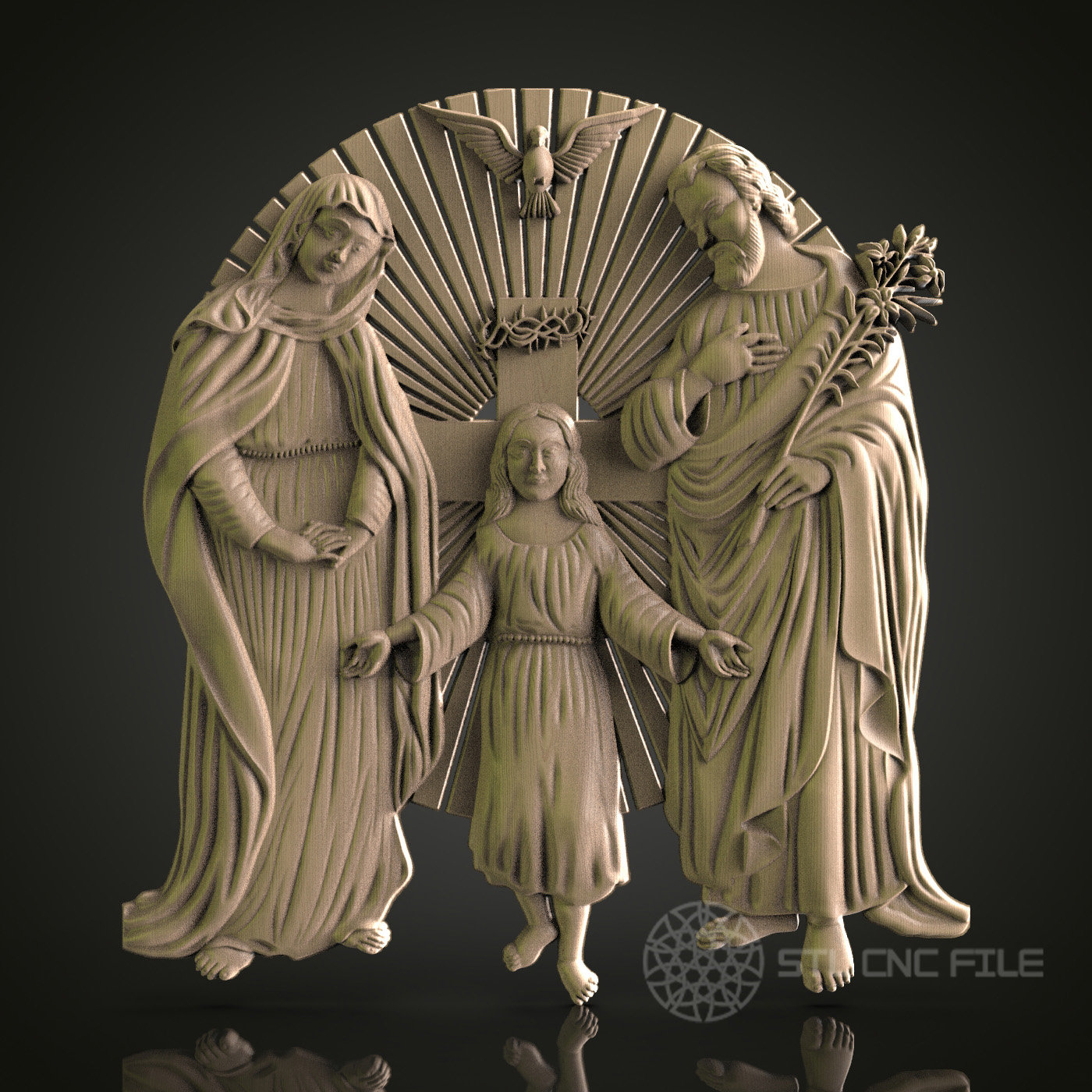 STL Model of Holy Family, CNC Router Engraver, Artcam, Aspire, CNC ...