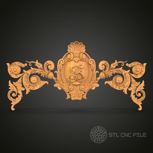 Baroque Scrollwork STL File for CNC - Ornate Rococo 3D Wood Carving ...