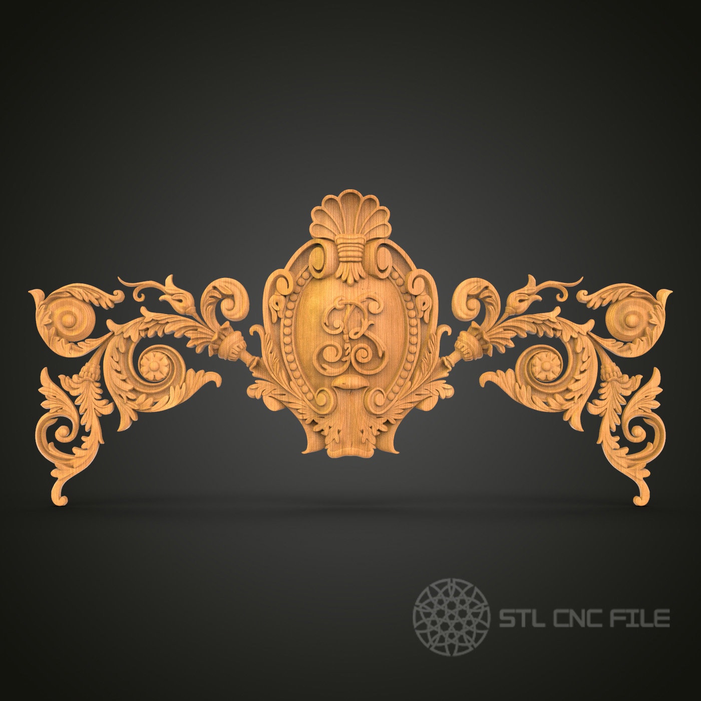 Baroque Scrollwork STL File for CNC Ornate Rococo 3D Wood Carving ...