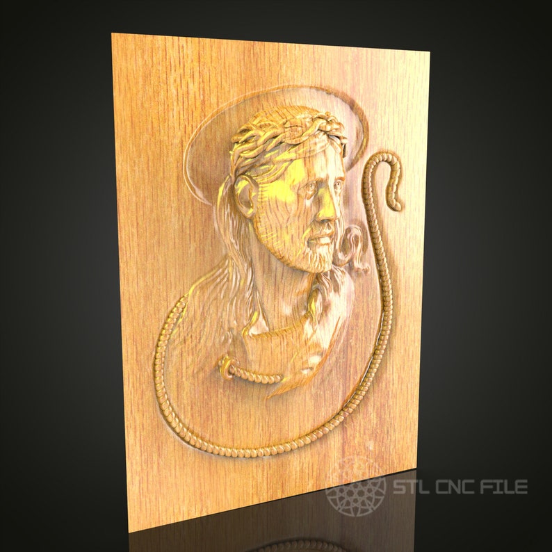 Jesus Christ Portrait Wall Art - CNC Engraved Wood, Religious Decor ...