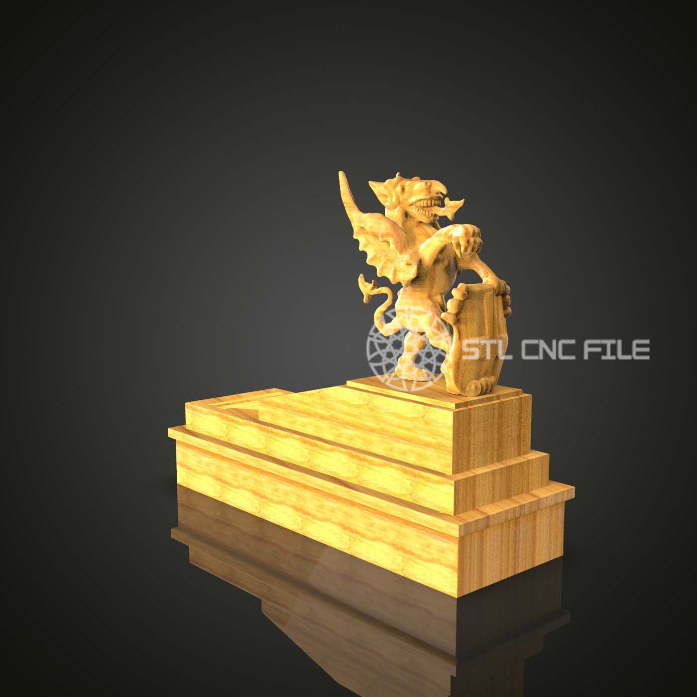 London Dragon Gargoyle STL Model - CNC Engraving File, Artcam/aspire ...