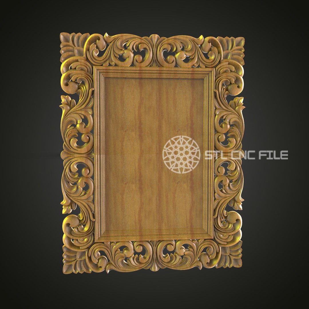 Robust Ornate Wooden Frame 3D Model for CNC - Artcam, Aspire, STL Files ...