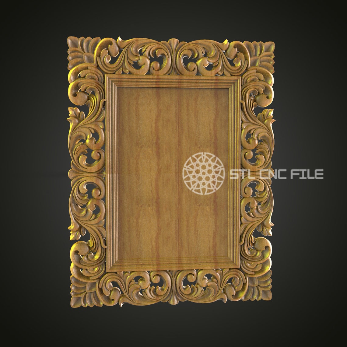 Robust Ornate Wooden Frame 3D Model for CNC Artcam, Aspire, STL Files ...