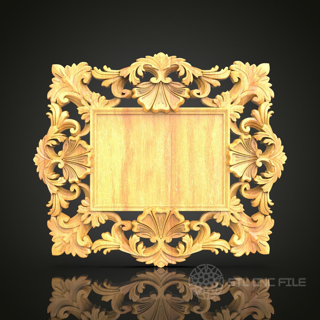 Exquisite Rococo Scroll Frame STL Model - CNC Router Files for Artcam ...