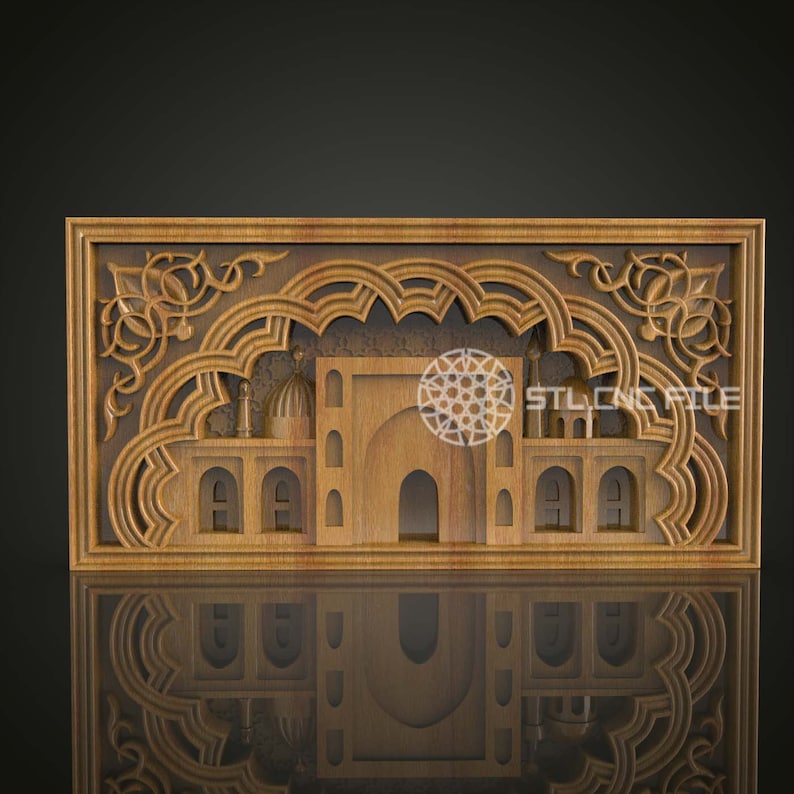 Architectural Mosque Design STL for CNC, Islamic Art Wood Carving File ...