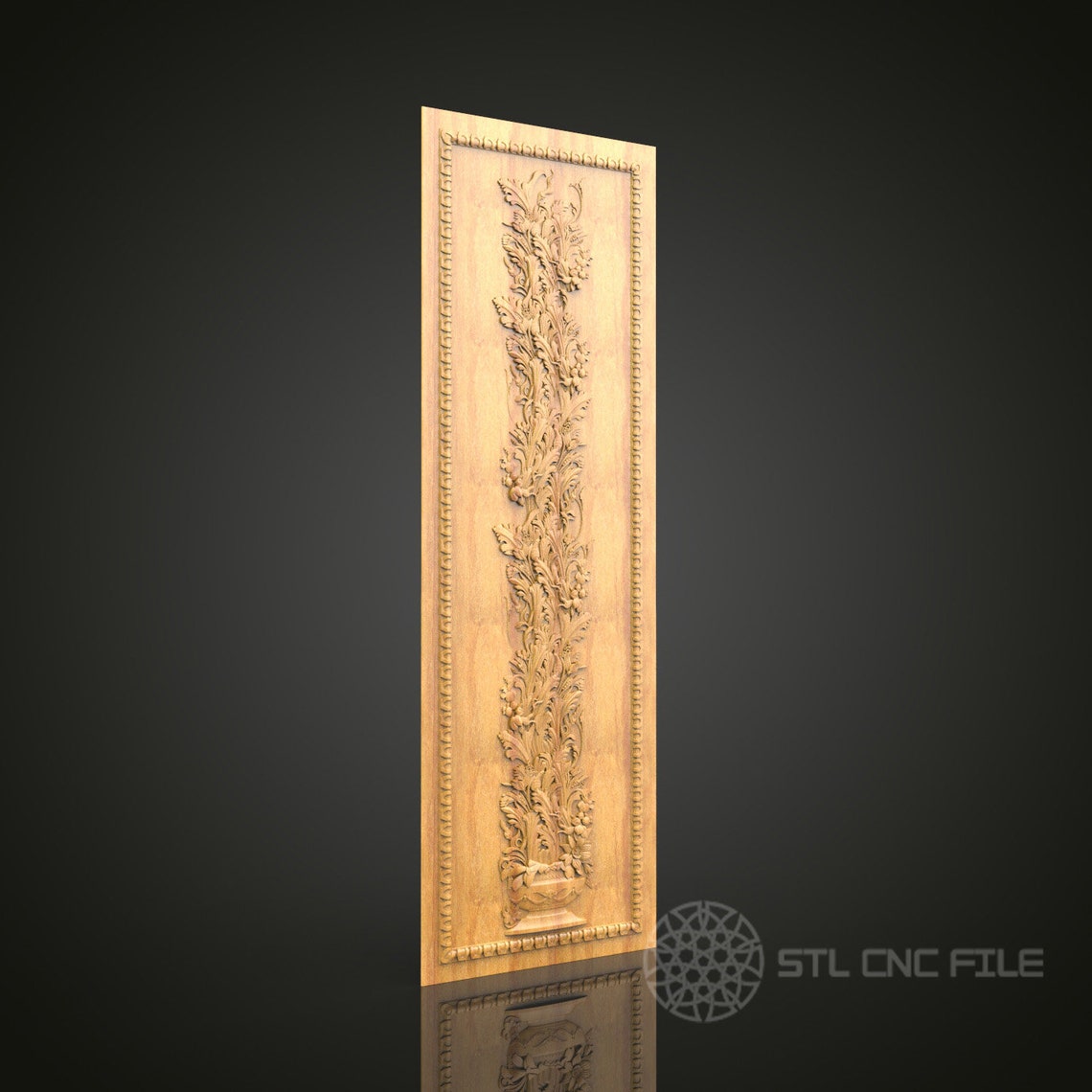 Classic Floral Relief Panel STL Model for CNC Routers – Wood Wall Art ...