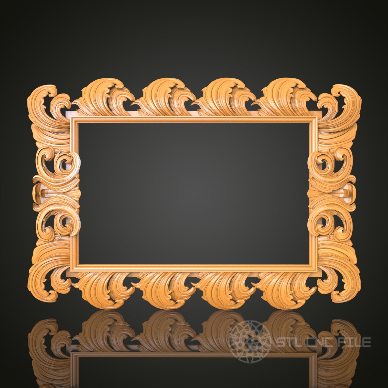 Baroque Ornate Decorative Frame STL Model for CNC Router Engraver, 3D ...