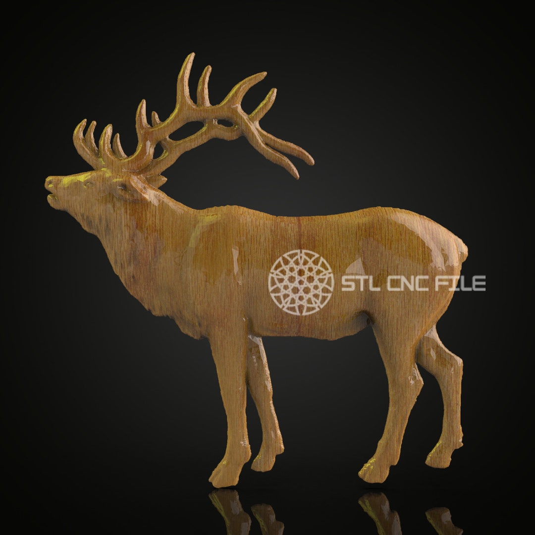 Imposing Elk STL Model - CNC Wood Engraving, Artcam Aspire Artwork ...