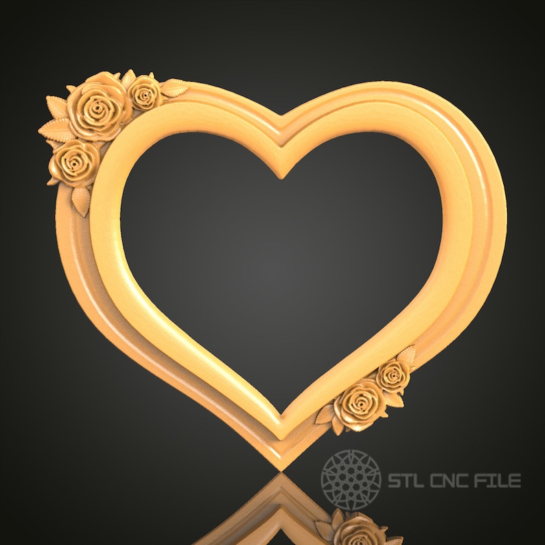 Heart-shaped Ornate Frame STL Model for CNC Router Engraver, Artcam ...
