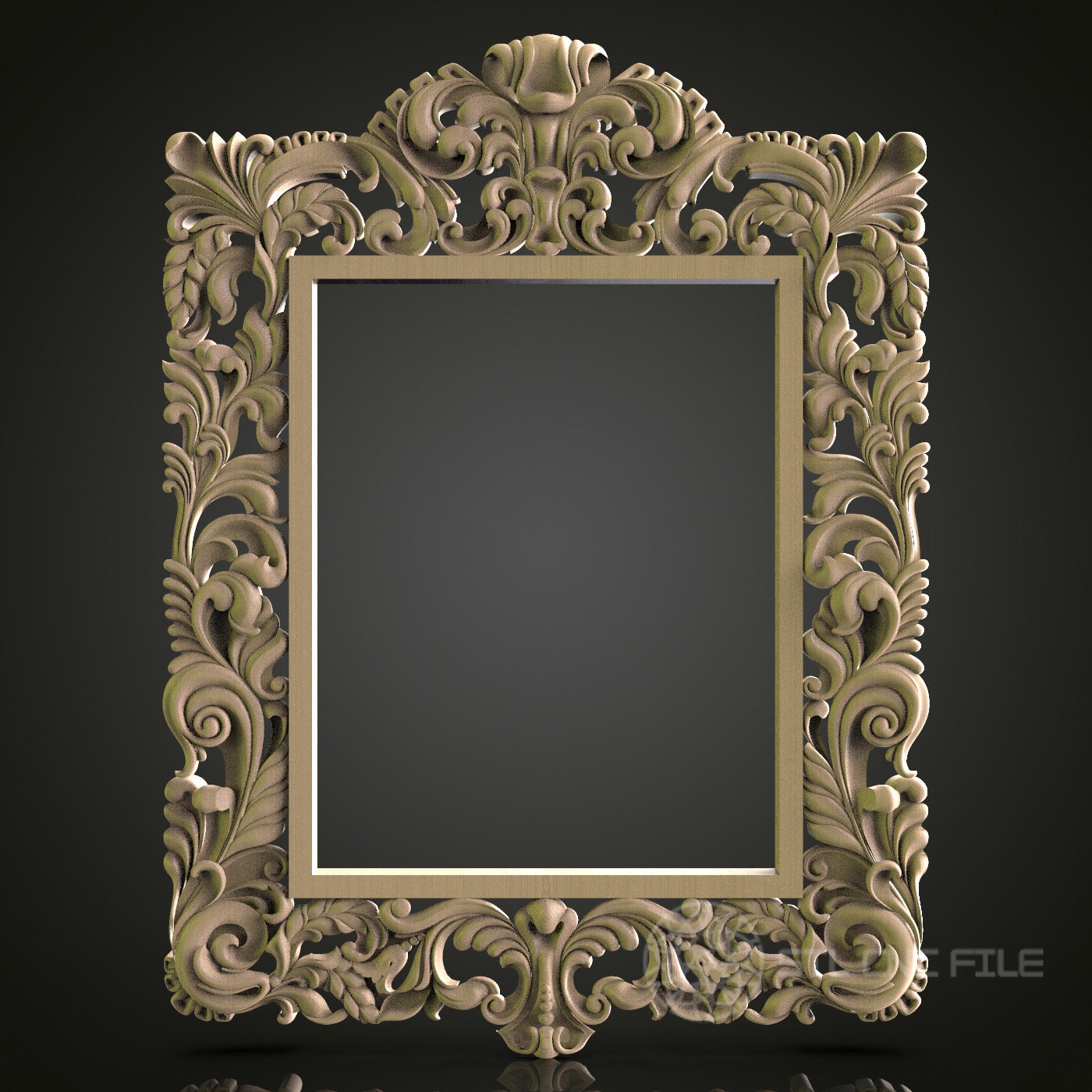 Intricate Ornate Rectangular Frame for CNC and 3D Printing - STL File ...