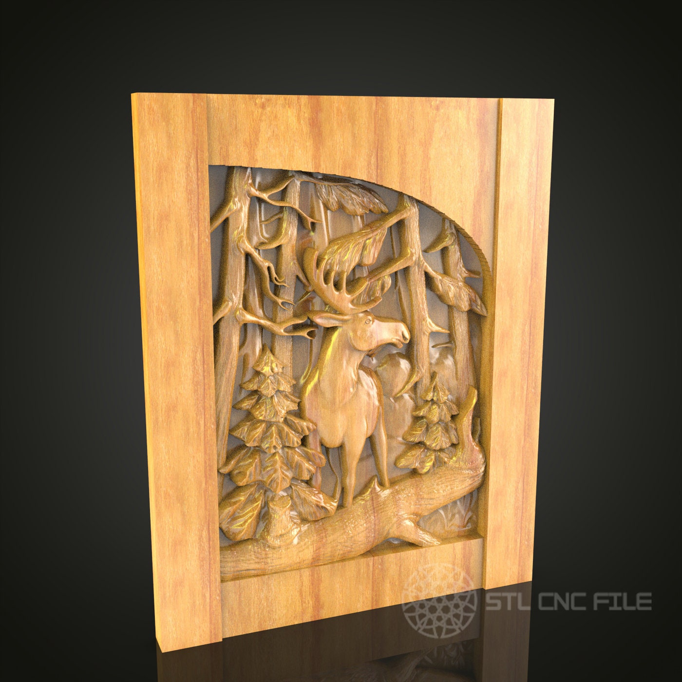 Elk in Forest Relief - CNC Carved Wall Art, Perfect for Nature Lovers ...