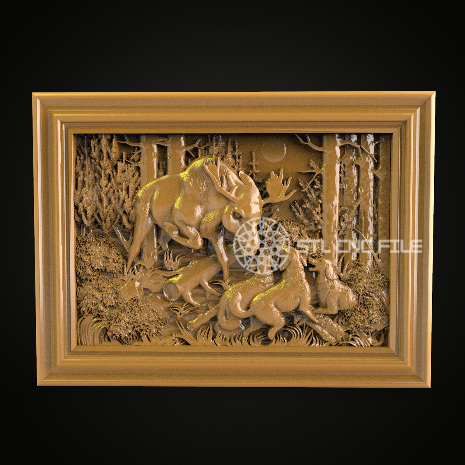 Forest Deer Family 3D STL Model - CNC Router Engraver File for Artcam ...