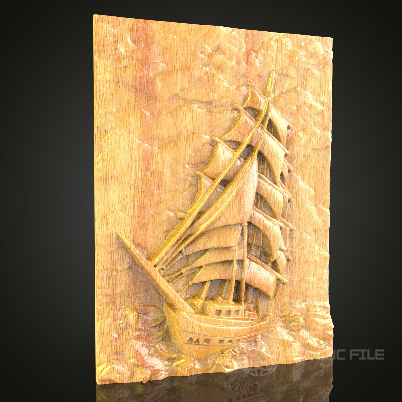 3D Ship Model STL for CNC Routers, Artcam, Aspire Files - Nautical Wood ...