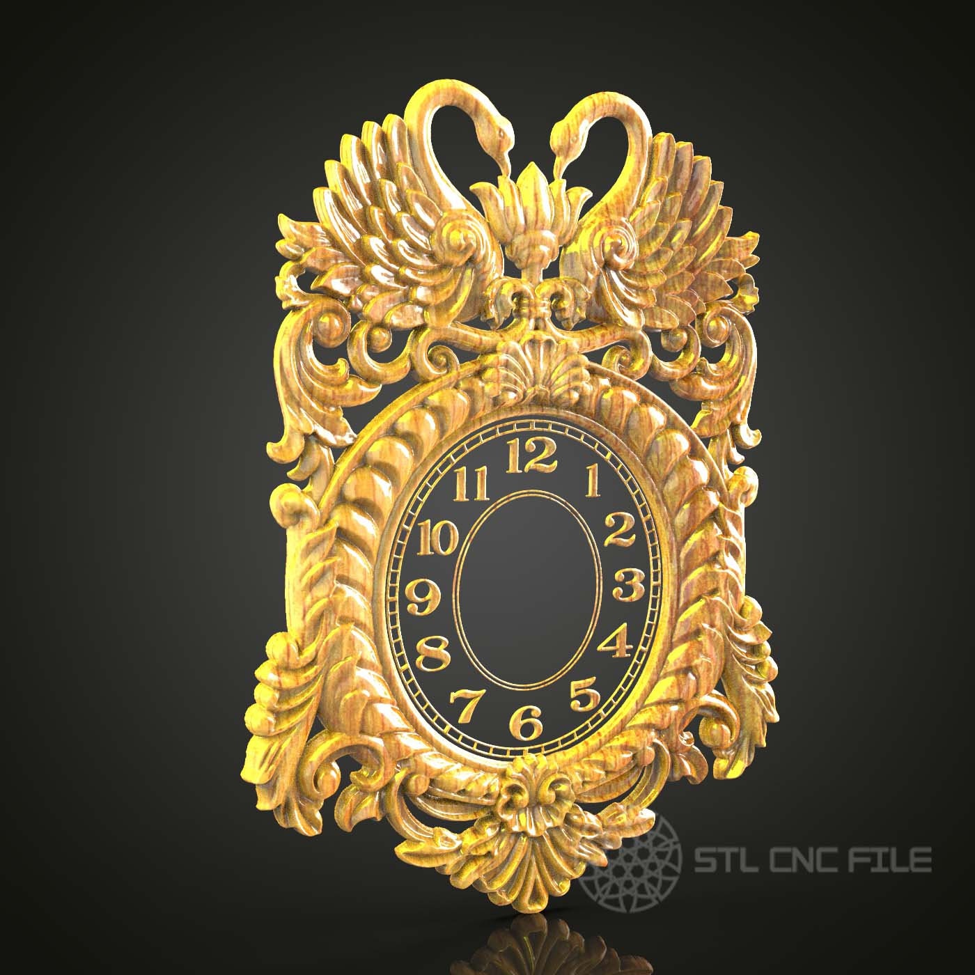Baroque Style CNC Clock STL Model, Elegant Wood Artcam Aspire Router ...