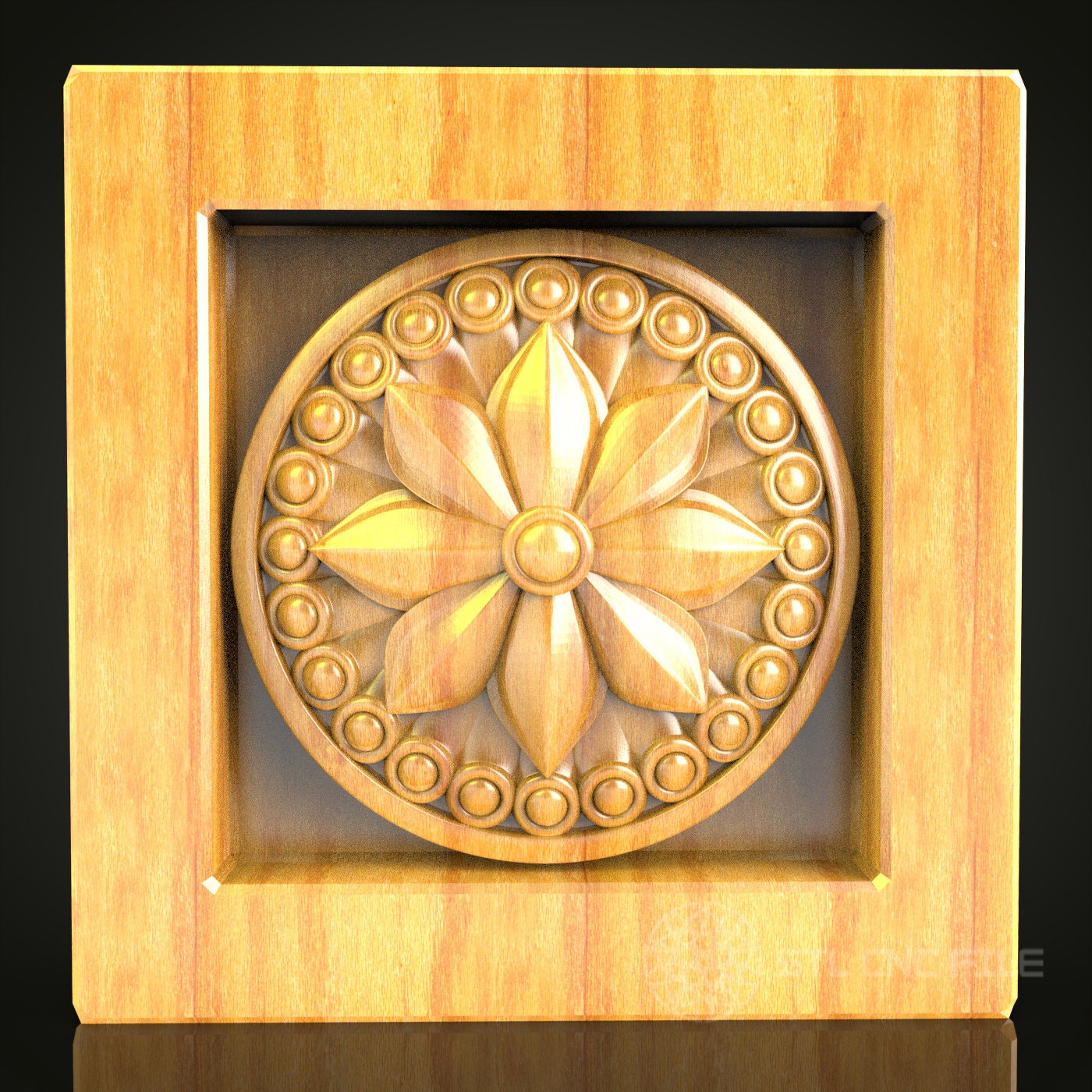 Floral Circle Relief STL Model: CNC Router Wooden Decor - Etsy