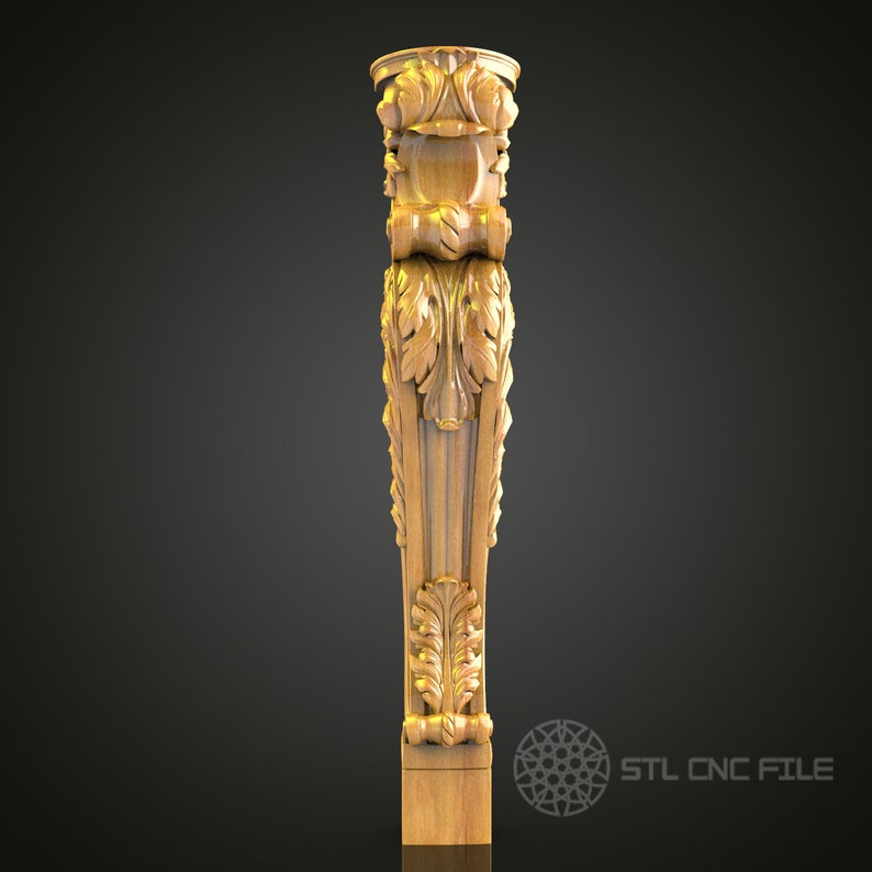 Ornate Carved Column STL Model for CNC Router - Perfect for Artcam ...
