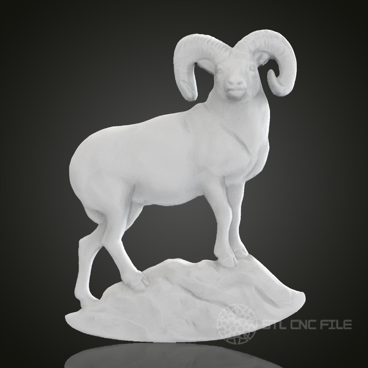 Regal Ram STL Model for CNC Router Engraver, Artcam, Aspire, 3D Printer ...