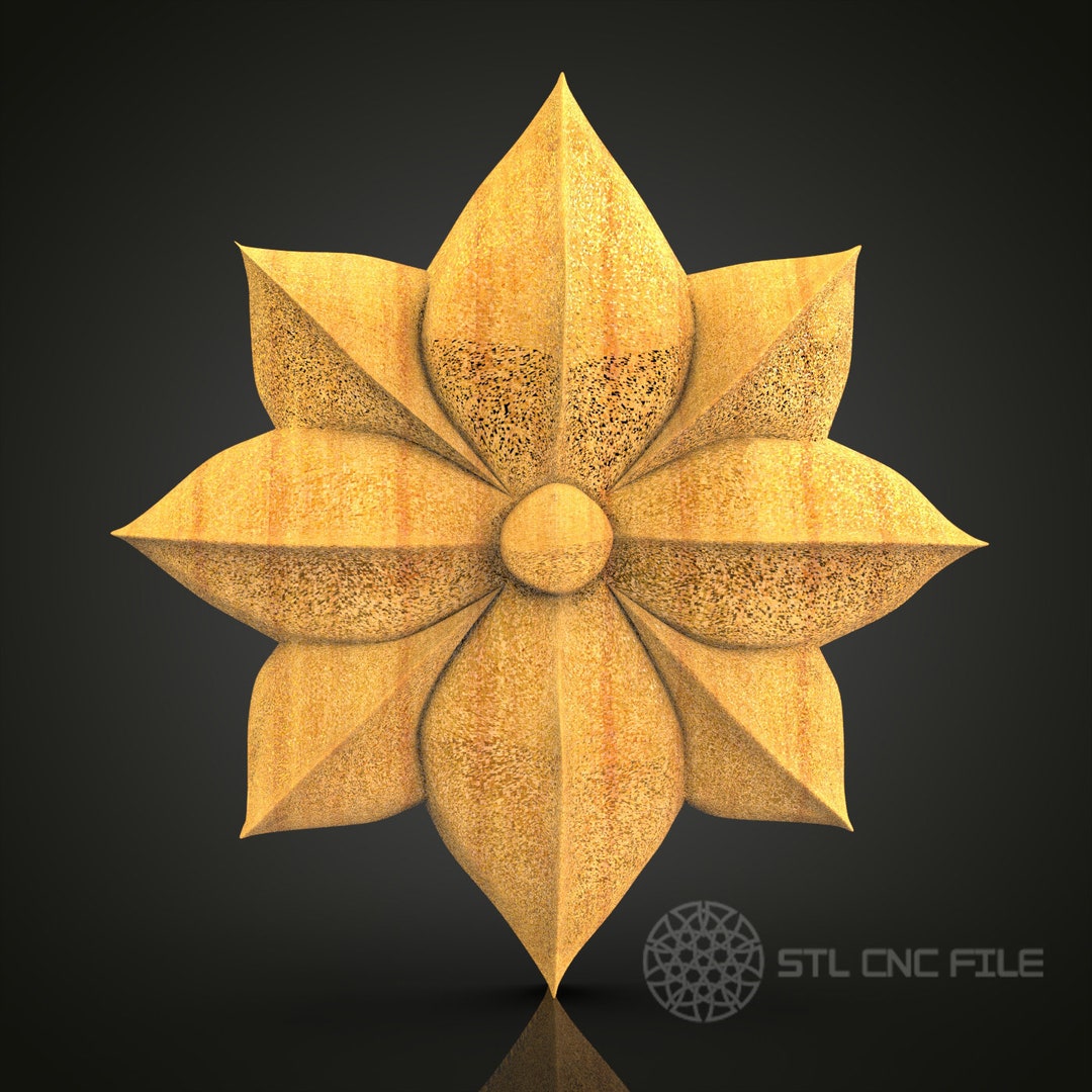 Star Floral Decor STL Model: CNC Router Artcam Aspire (digital File) - Etsy
