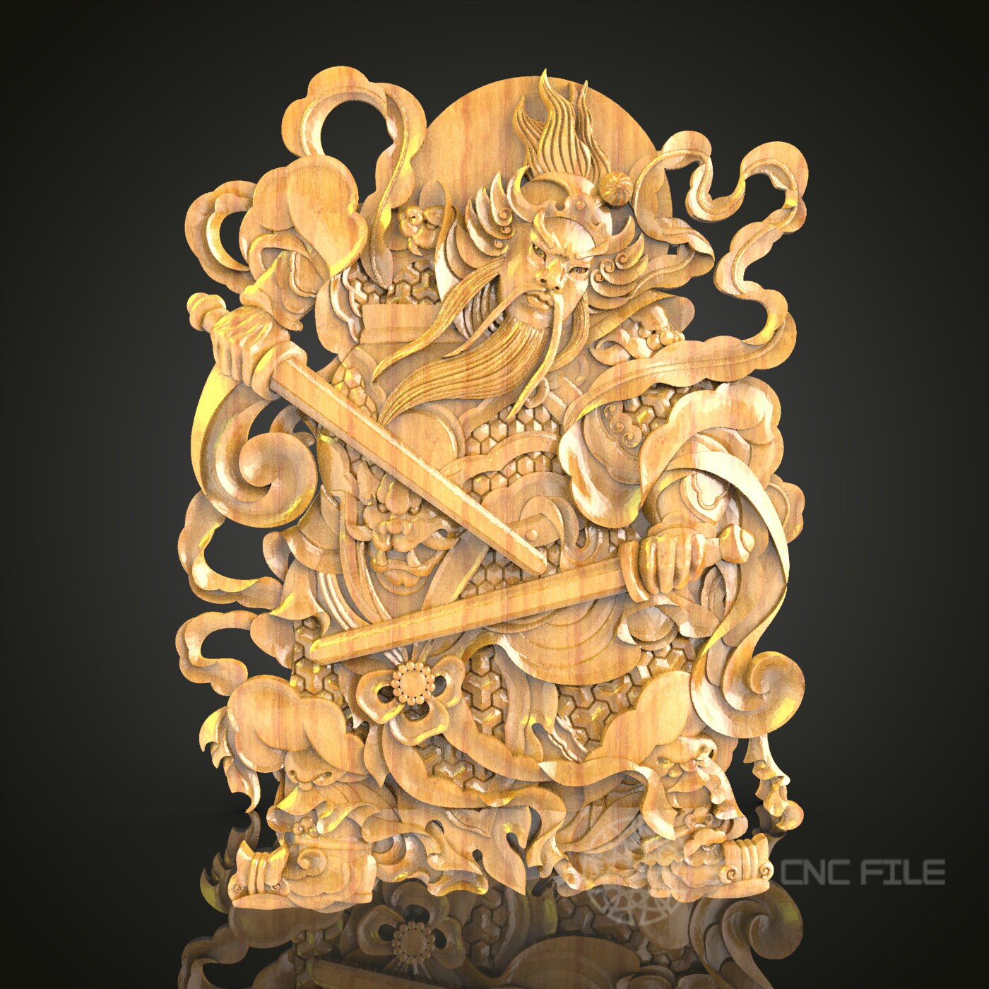 Warrior God 3D STL Model: CNC Router Engraving File for Wood Art - Etsy