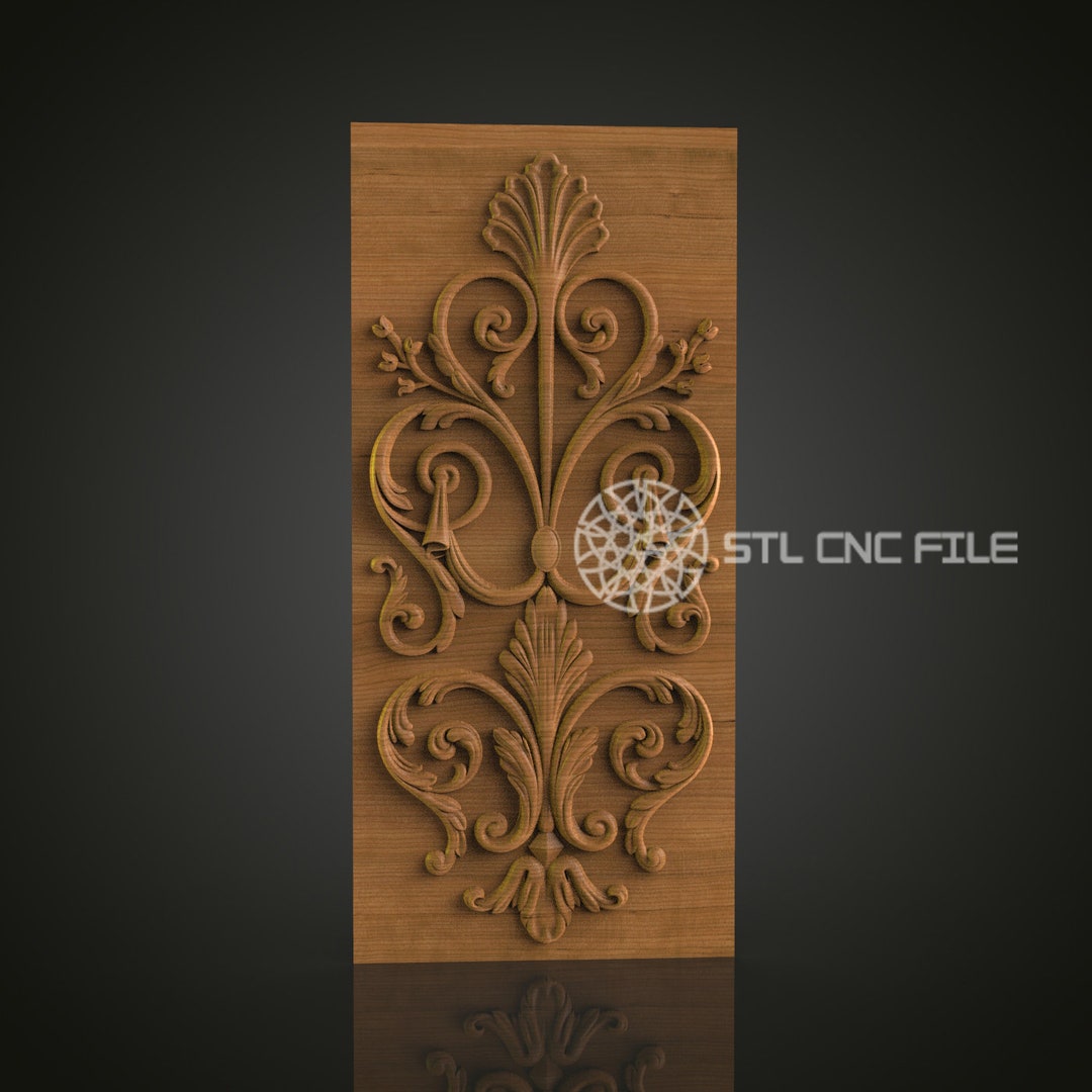 3D Carved Floral Panel STL File: Ornate Relief Art (digital Download ...