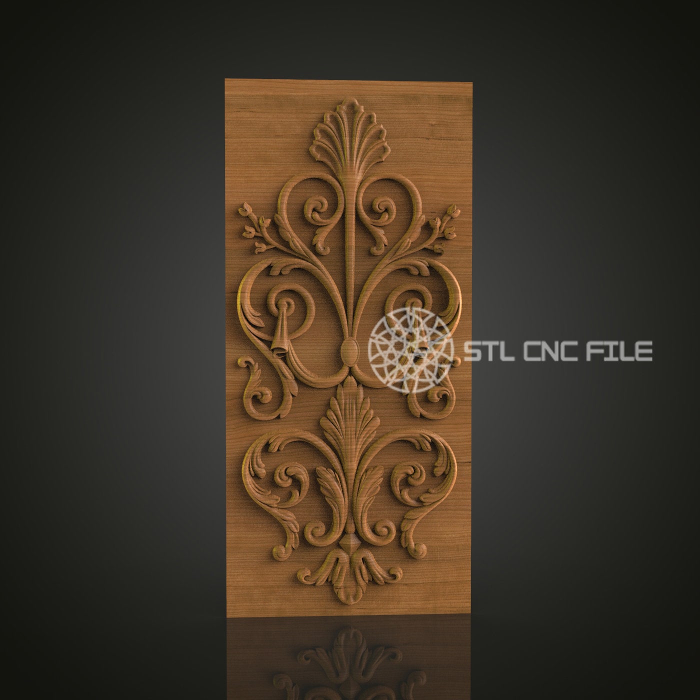 Elegant 3D Carved Floral Panel STL File for CNC and 3D Printing ...