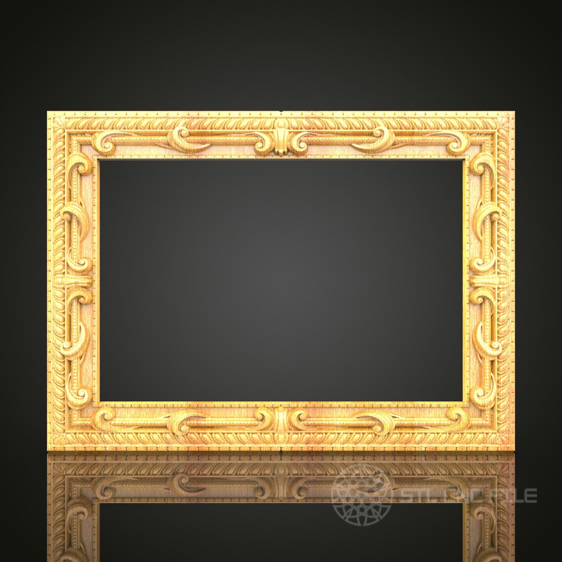 Ornate Baroque Frame STL Model for CNC Routers, Artcam, Aspire, 3D Wall ...