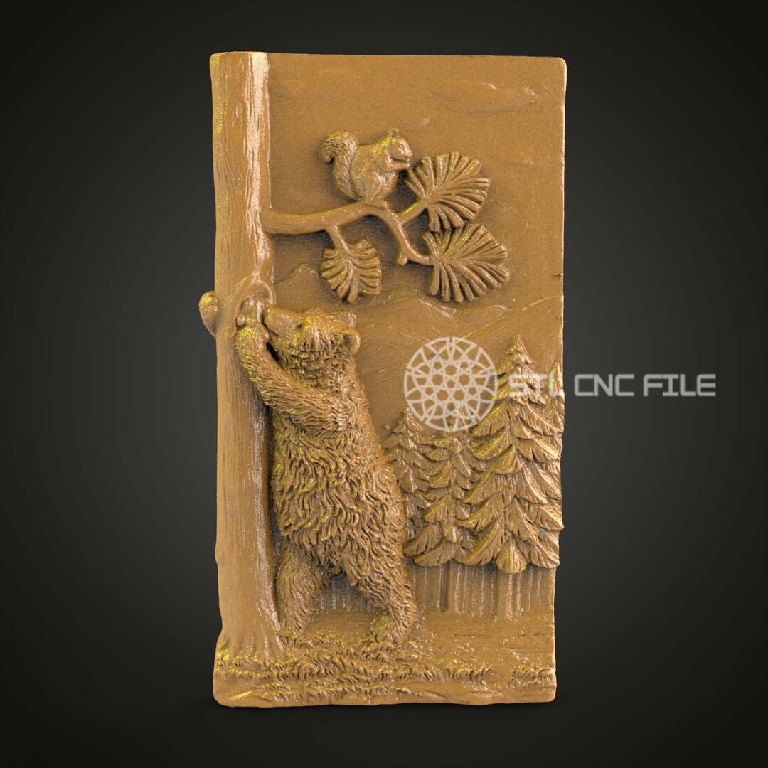 Curious Bear and Squirrel 3D STL Model for CNC, Perfect With Artcam ...
