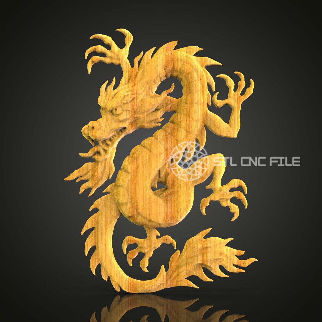 Majestic Dragon STL Model for CNC Routing, Engraver Wood Art File ...