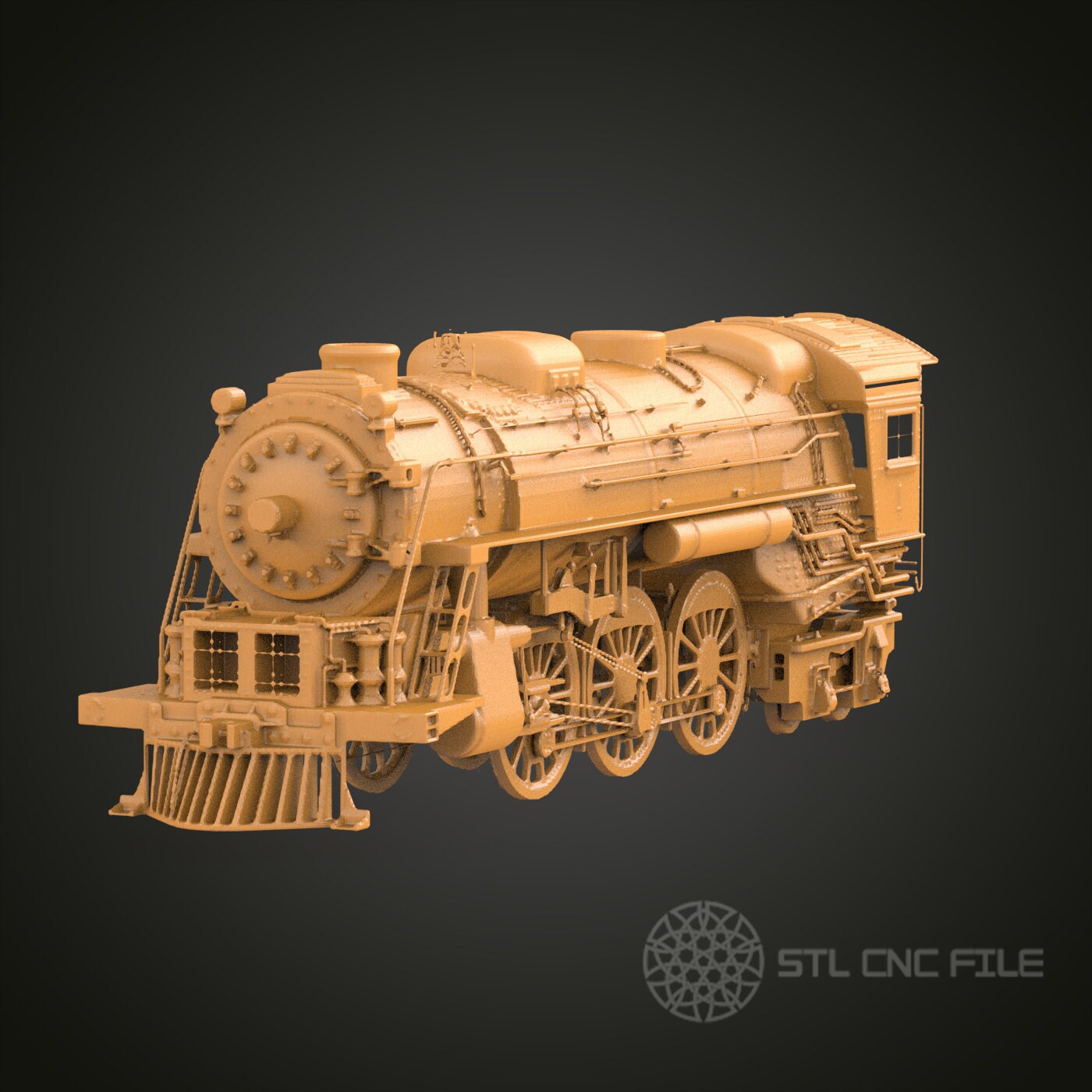 Vintage Train Model STL for CNC Router Engraver, Artcam, Aspire, 3D ...