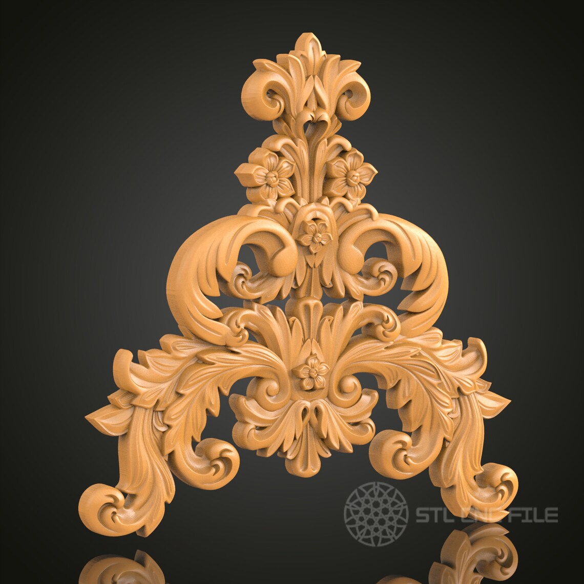 Ornate Decorative Element - STL Model for CNC and 3D Printing - Etsy