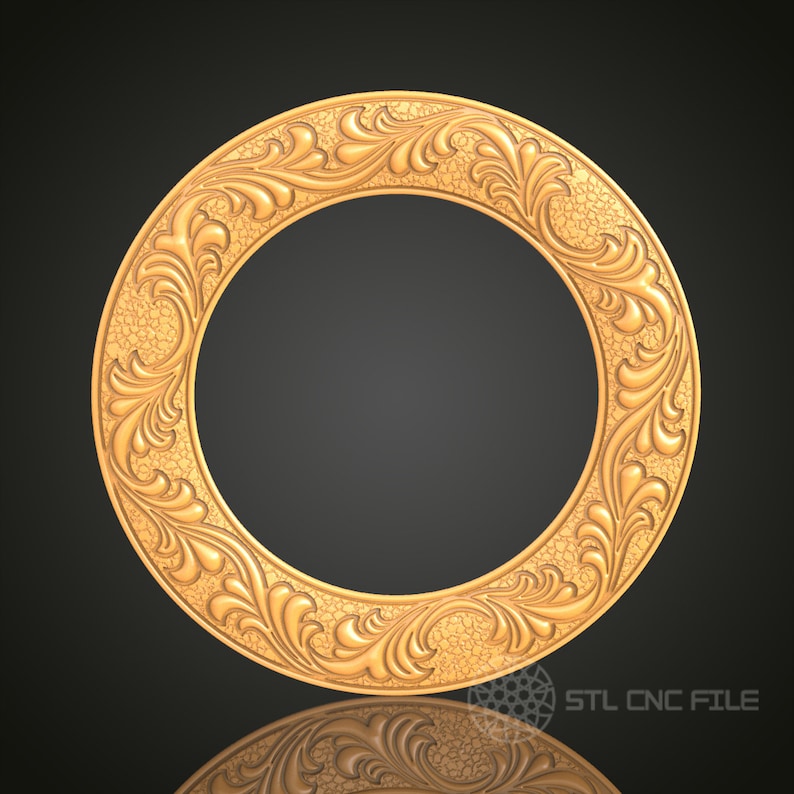 Ornate Round 3D Frame STL Model for CNC Router, Artcam Aspire CNC Files ...