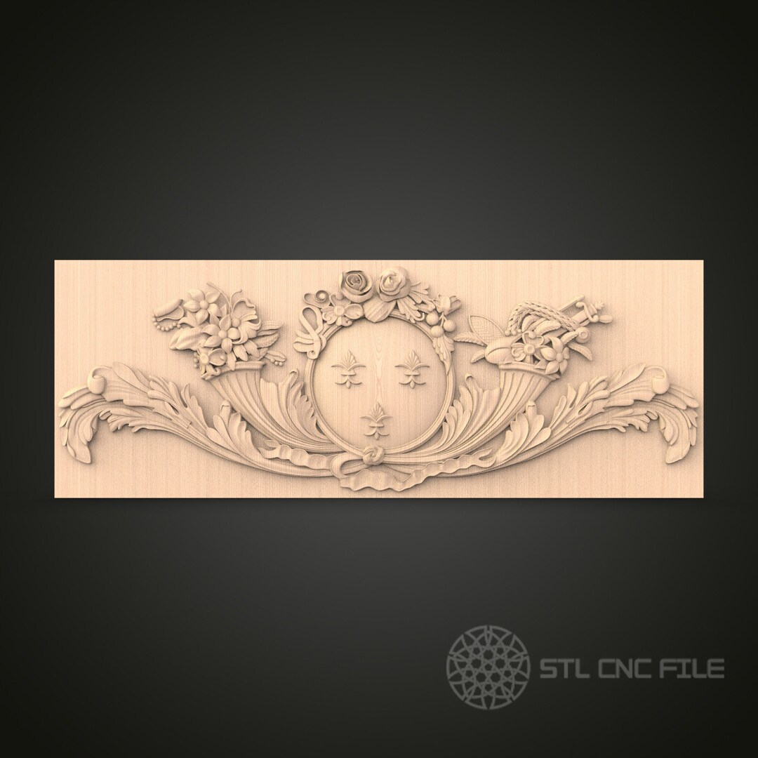 Elegant Rococo Wall Panel 3D Model STL File, Floral Rocaille Decor for ...