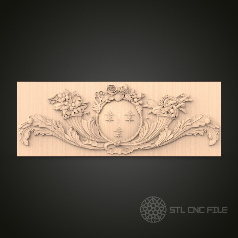 Elegant Rococo Wall Panel 3D Model STL File, Floral Rocaille Decor for ...