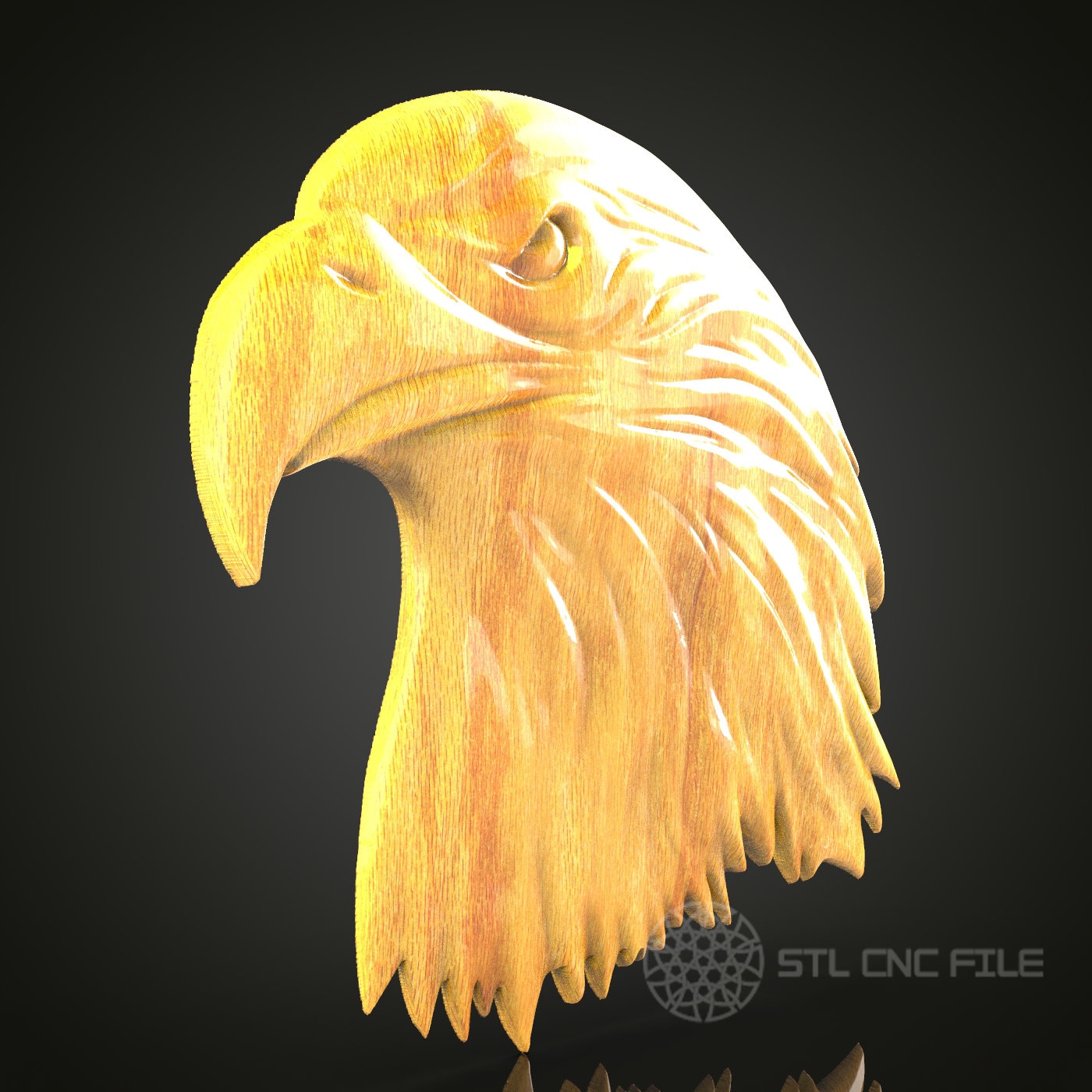 Eagle Head STL Model for CNC Routers, Artcam Aspire Engraving, Majestic ...