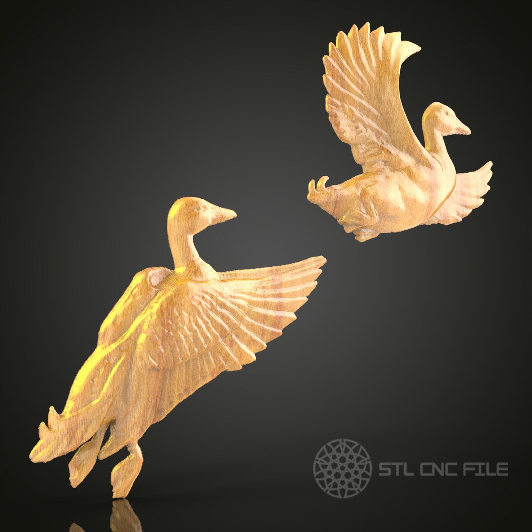 Pair of Flying Geese STL Models for CNC Router - Dynamic Wildlife Art ...
