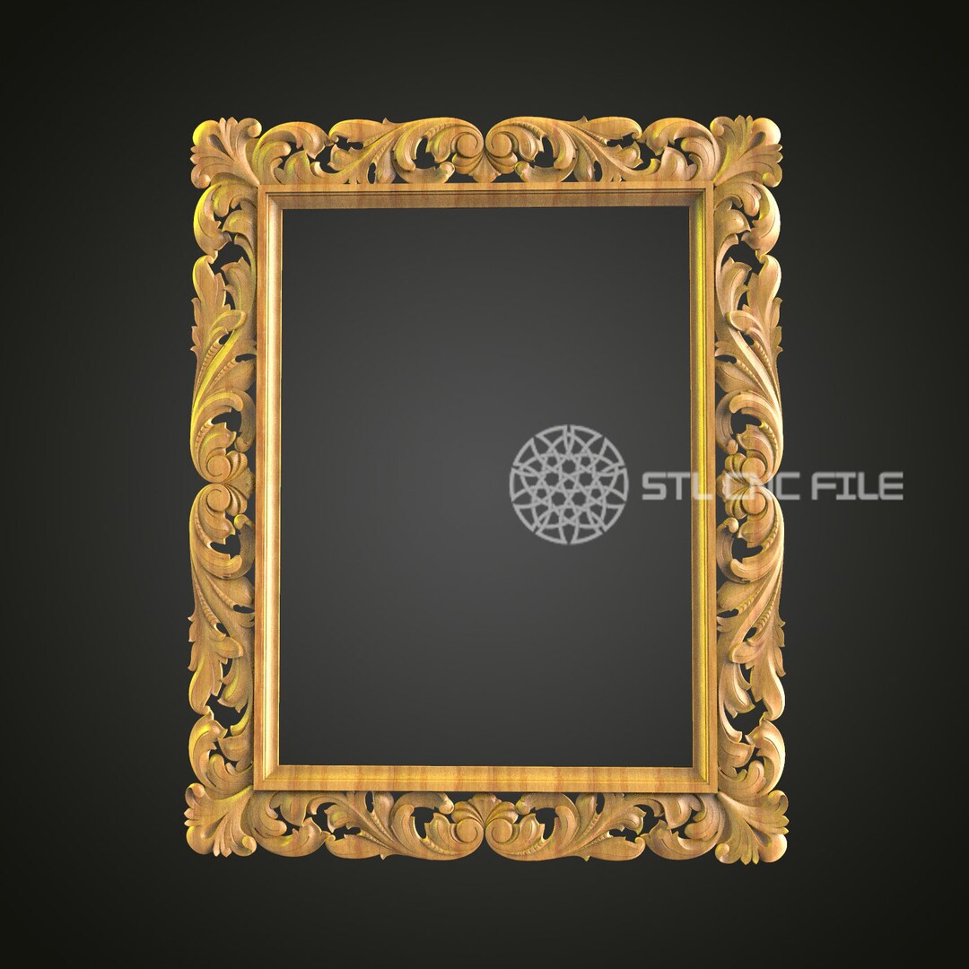 Ornate Floral Decorative Frame 3D Model for CNC Router - Artcam, Aspire ...