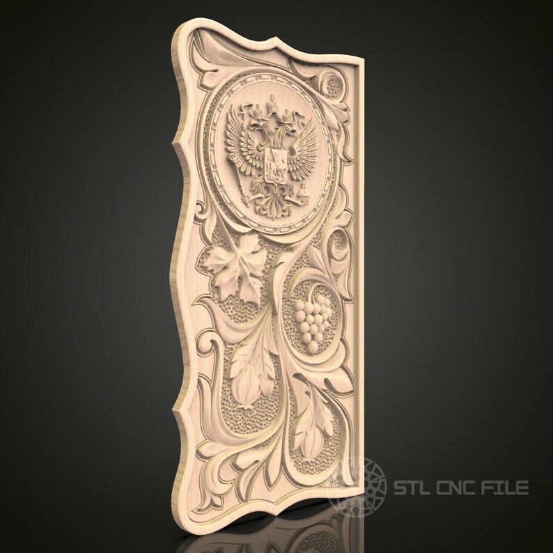 Heraldic Eagle Crest STL File for CNC - Noble Family Emblem 3D Wood ...
