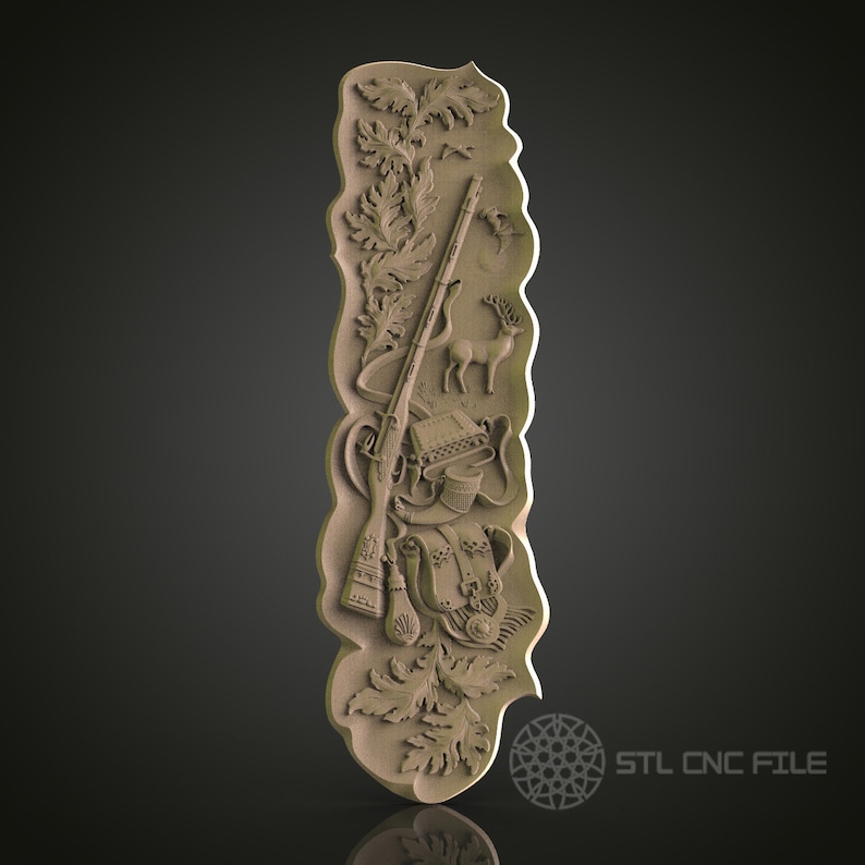 Hunting Scene Relief Art STL Model for CNC Router Engraver - Wood Art ...