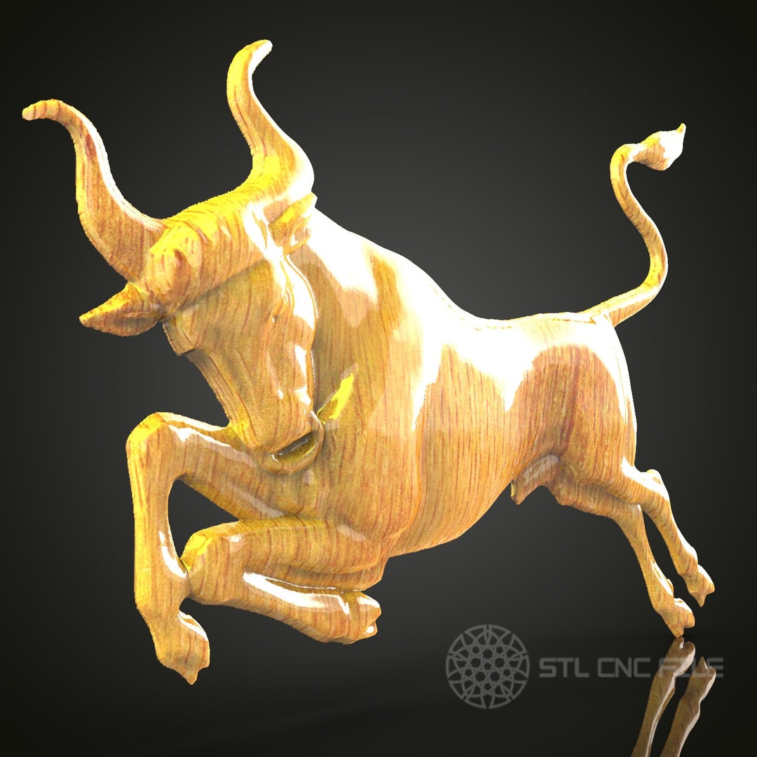 Charging Bull STL Model, Dynamic CNC Router Engraving File, Artcam ...