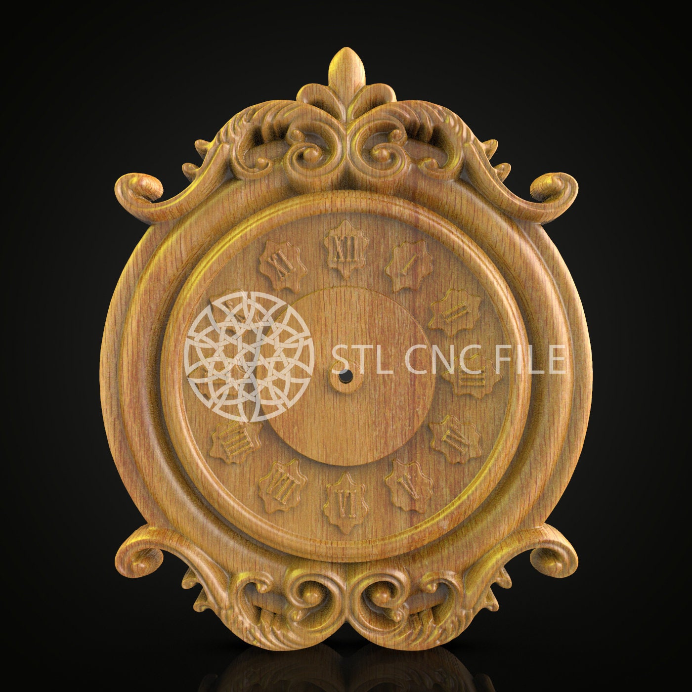 Roman Numeral Clock STL Model, Elegant CNC Router File, Wood Art ...