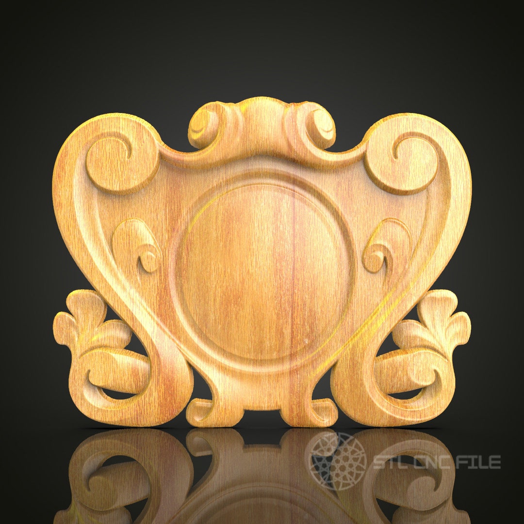 Rococo Shield STL Model: CNC Router Artcam Aspire Home Decor - Etsy