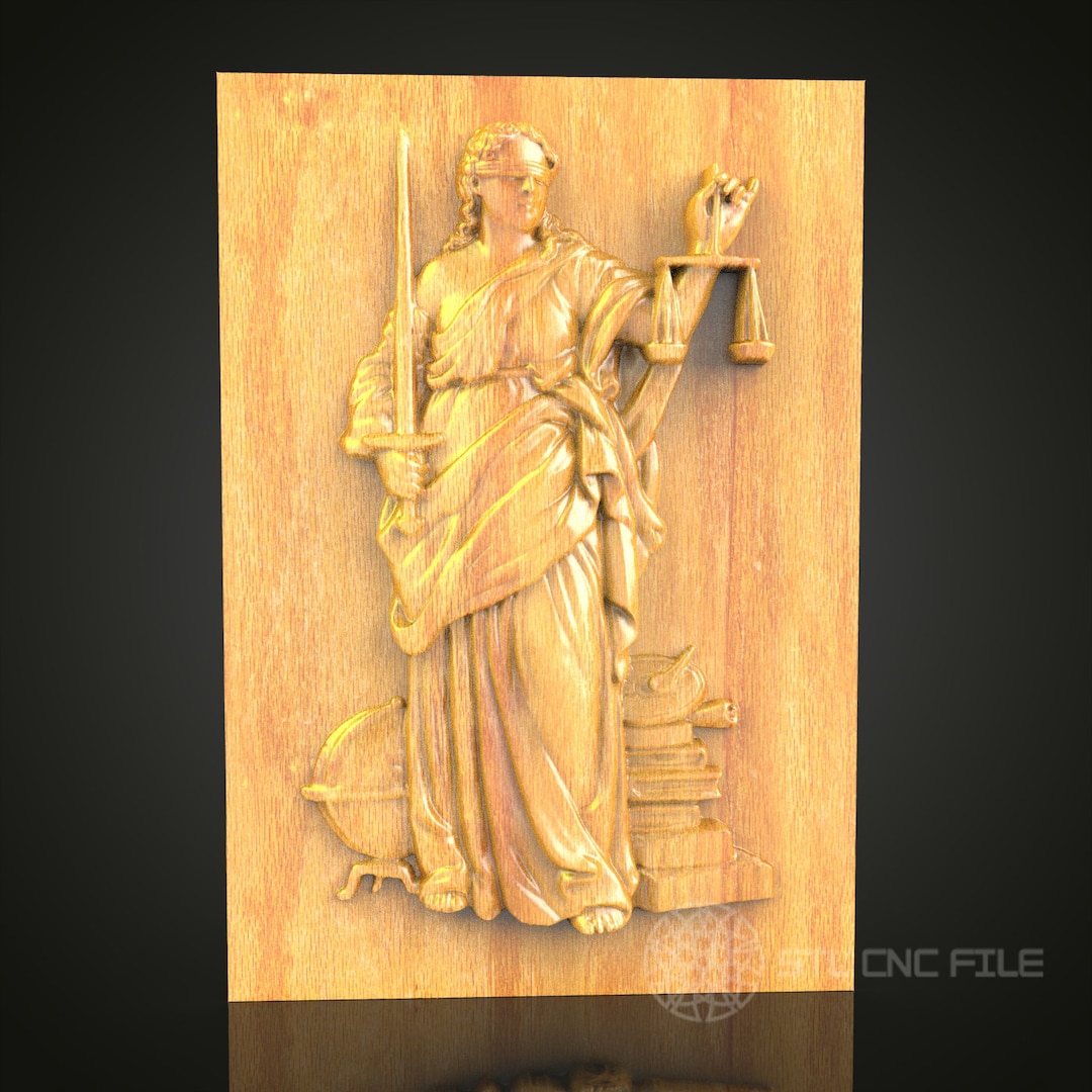Lady Justice Relief STL Model for CNC Router - Artcam, Aspire ...