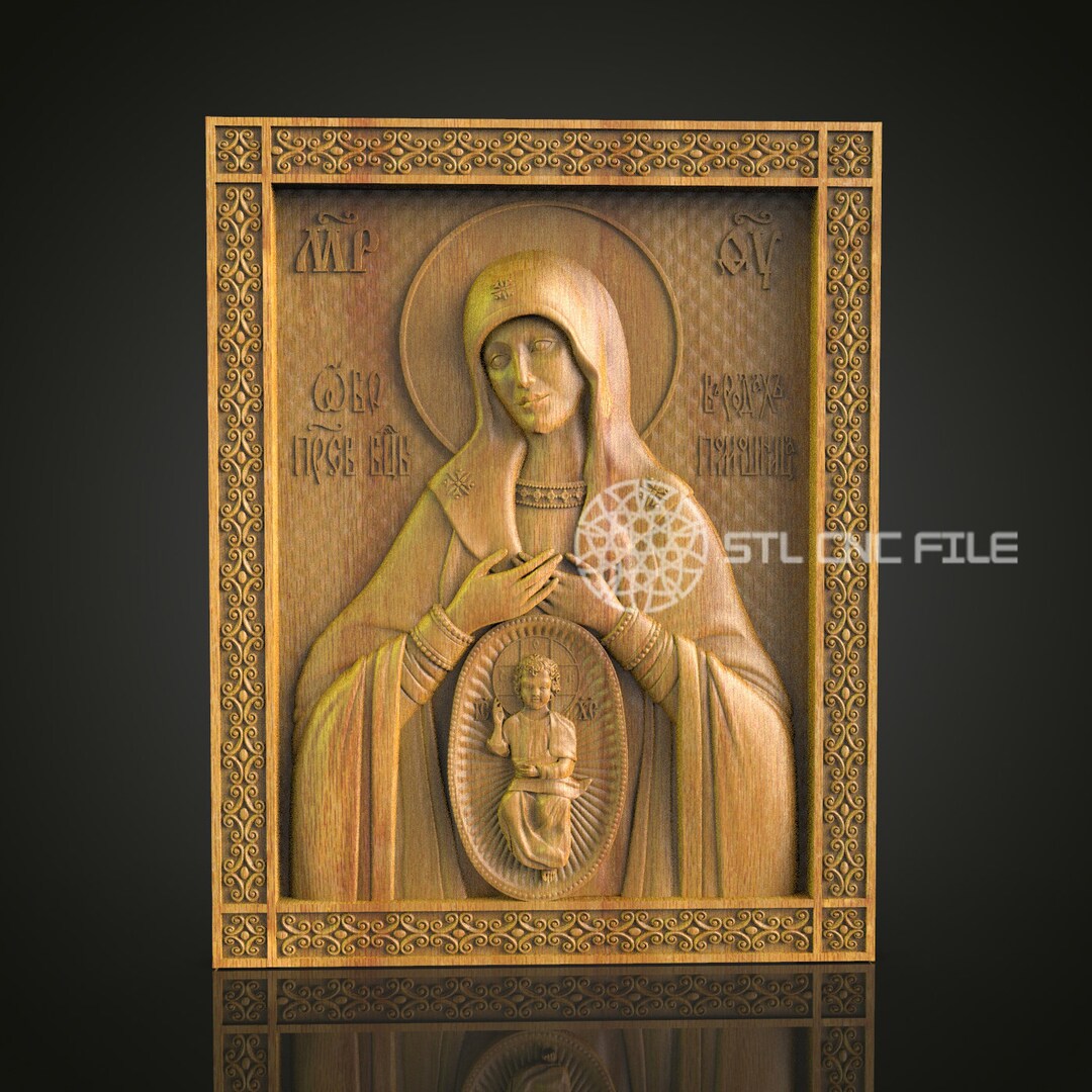 Divine Mother CNC STL File - Holy Icon With Child, Spiritual Art, CNC ...